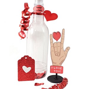 Valentine Message in a Bottle Sign Language for I Love You, Valentine ...