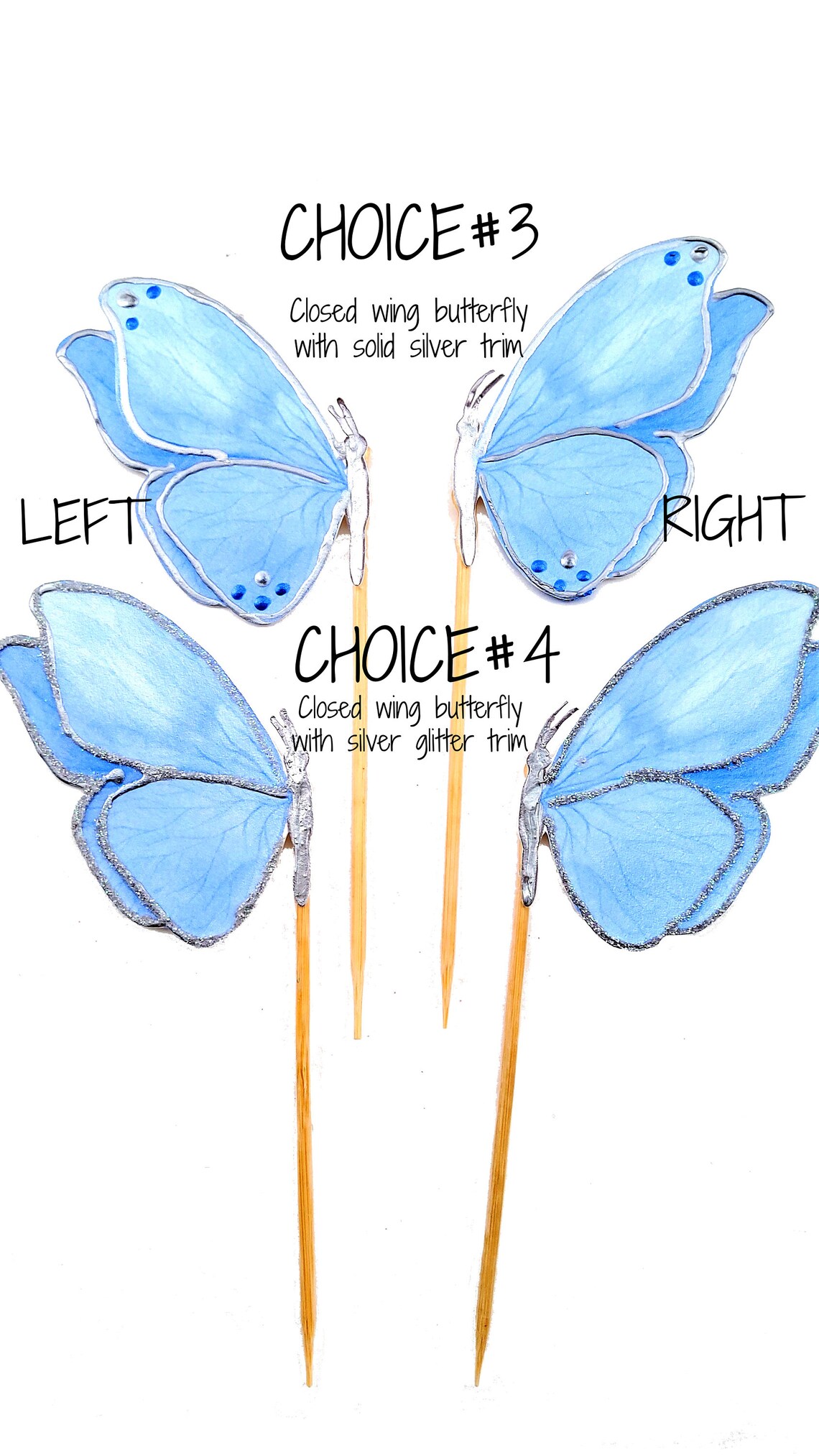 Blue Butterfly Cupcake Toppers Personalized Option for - Etsy