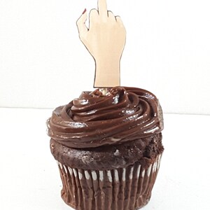 Funny Middle Finger Salute Cupcake Topper Collection With - Etsy