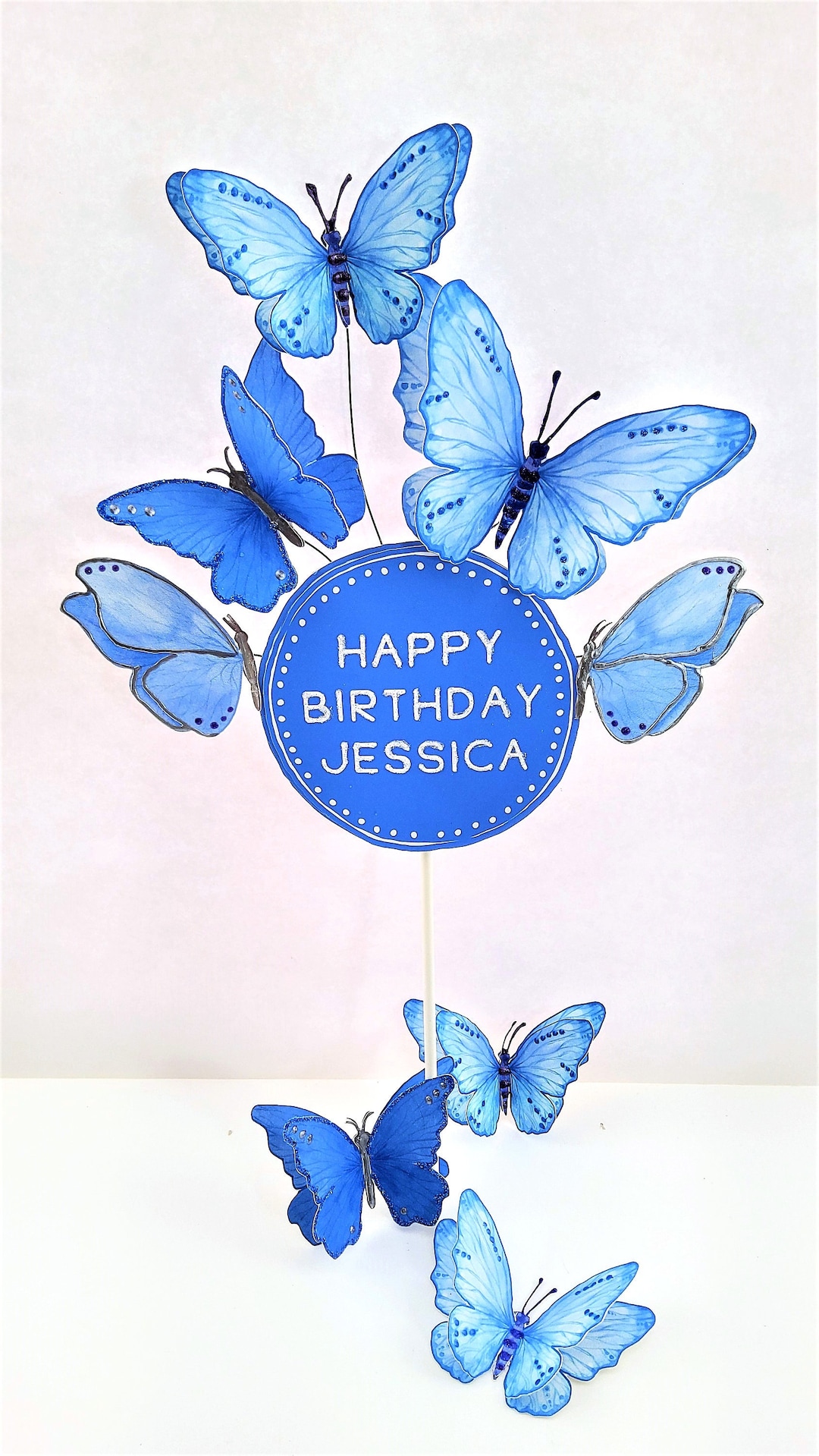Personalized Butterfly Cake Topper, Party Decor, Custom Message, Party ...