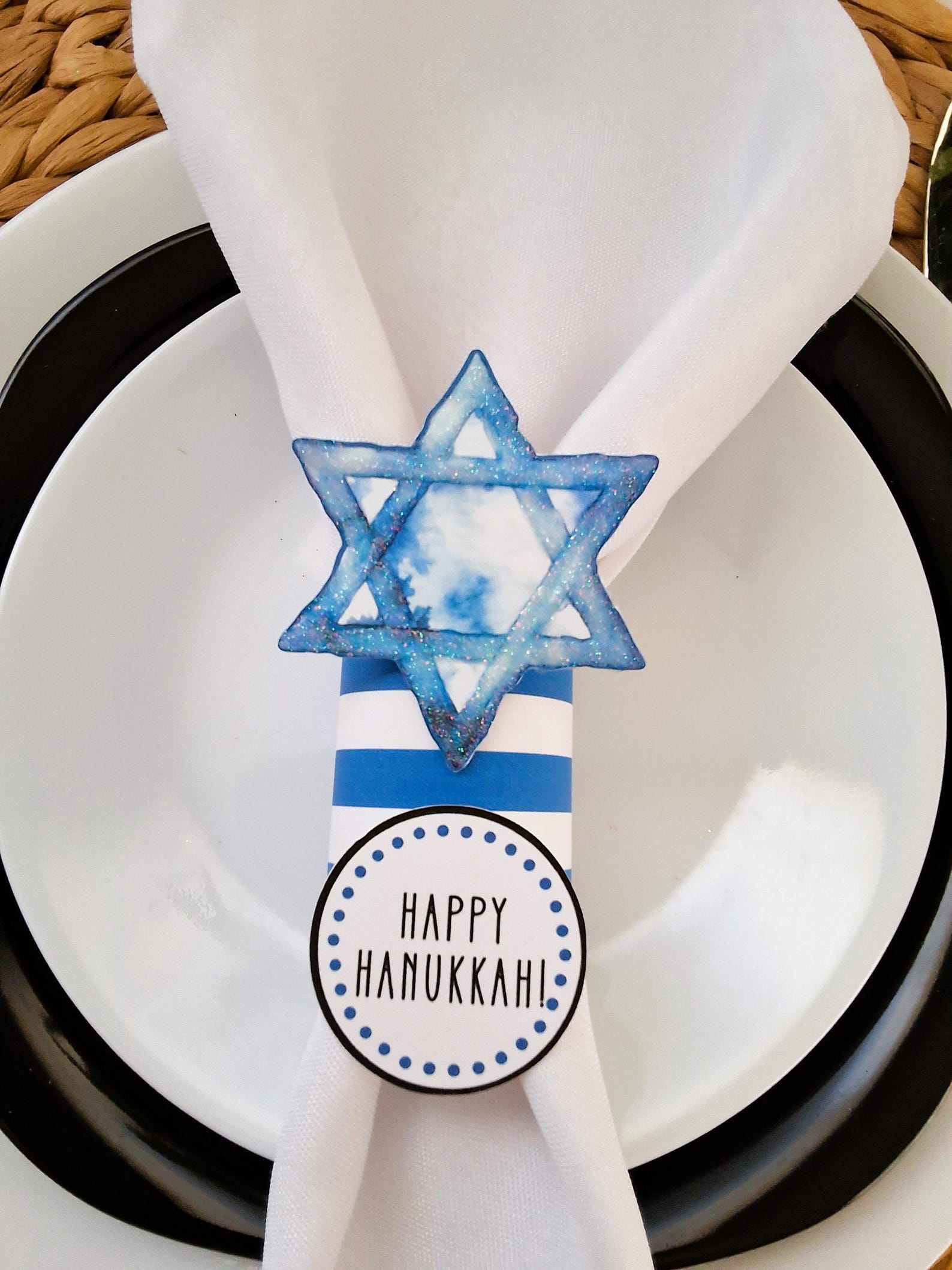 Hanukkah Cardstock Napkin Rings With Star of David, Jewish Stars ...