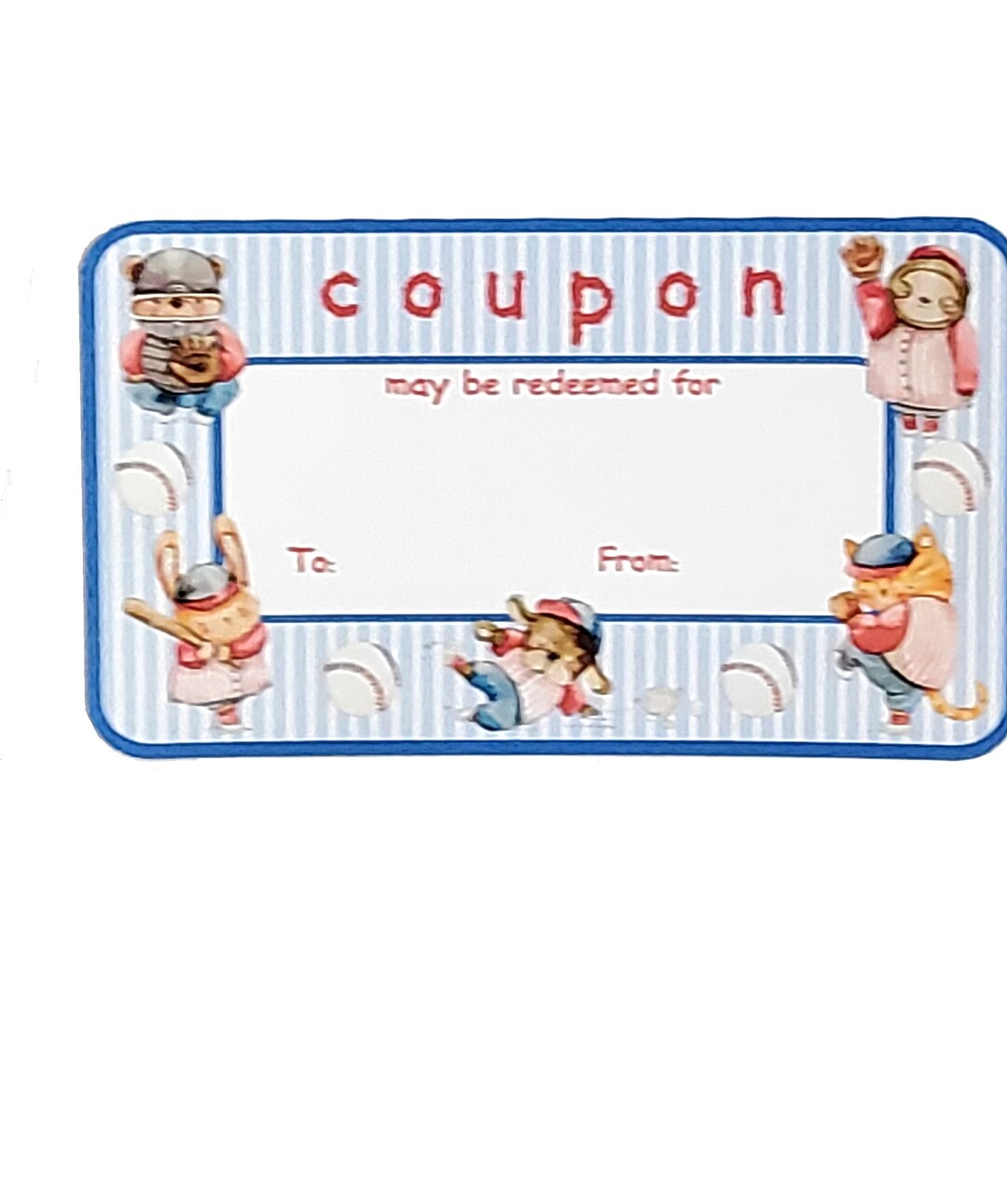 Digital Coupons for Kids to Use, Baseball Animals, DIY Chidlren's ...