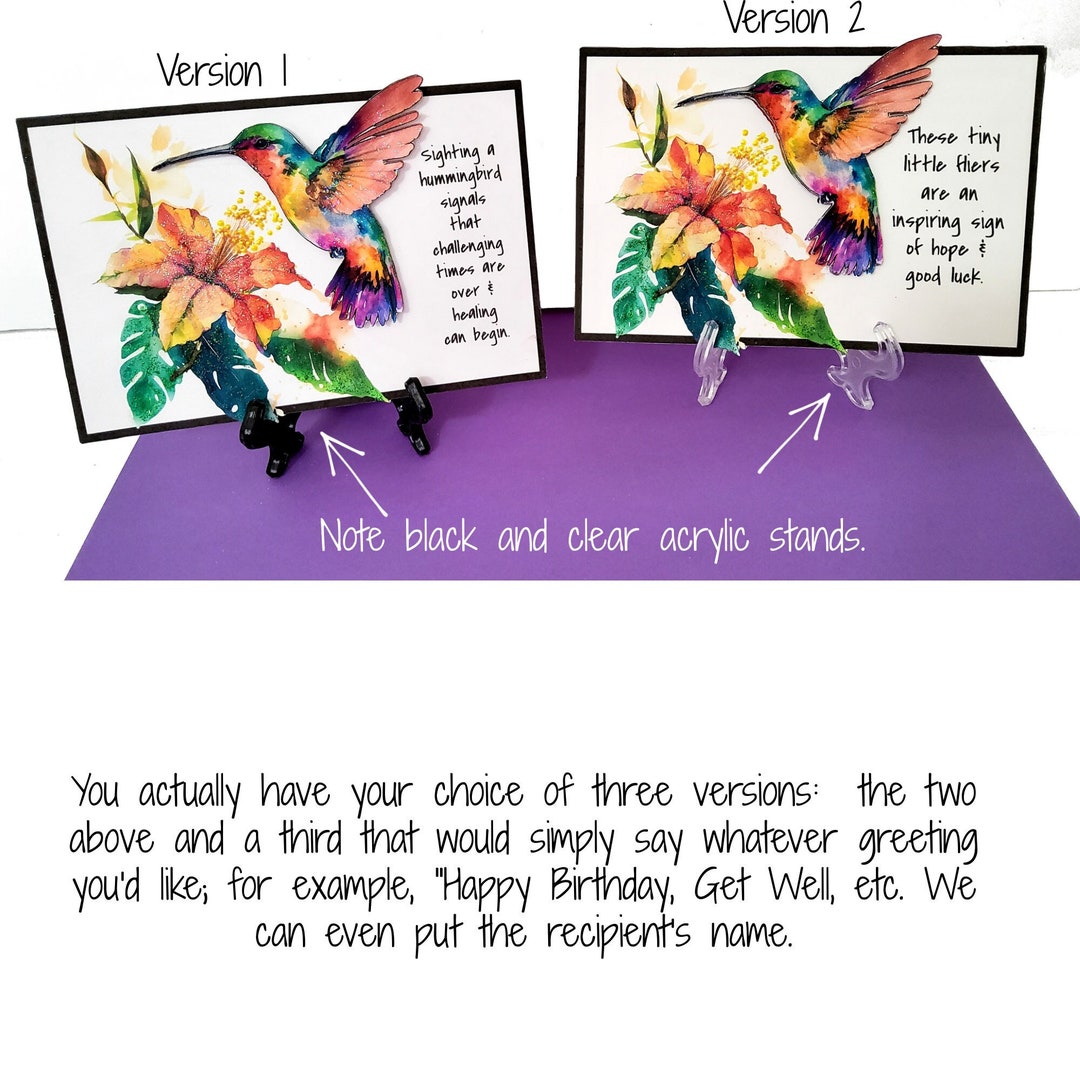 Watercolor Hummingbird All Occasion Greeting Card With Hummingbird ...
