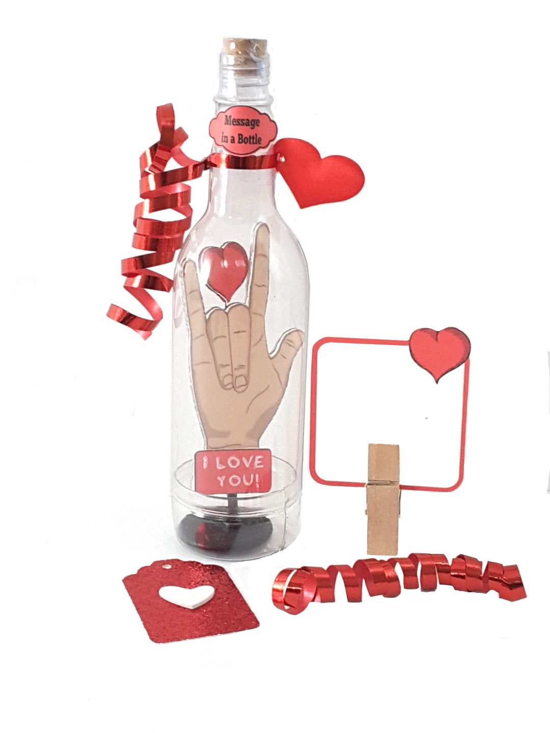Valentine Message in a Bottle Sign Language for I Love You, Valentine ...