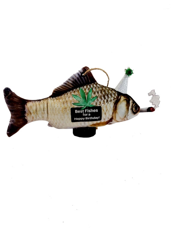 Funny Happy Birthday Cannabis Fish Smoking a Joint Marijuana | Etsy