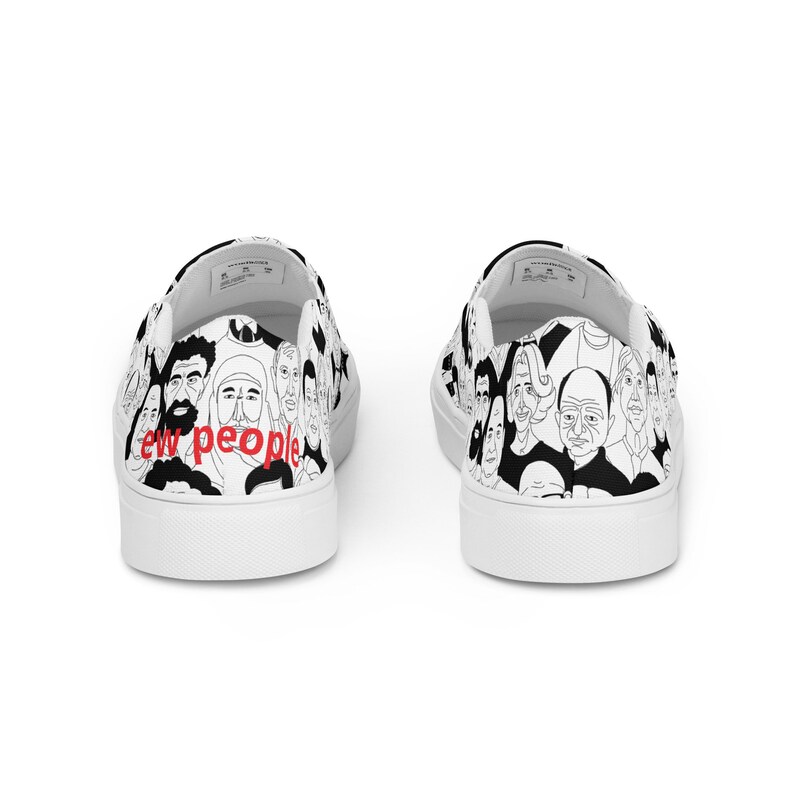 Ew People Women's Shoes, Black and White Canvas Slip-on Shoes, Boat ...