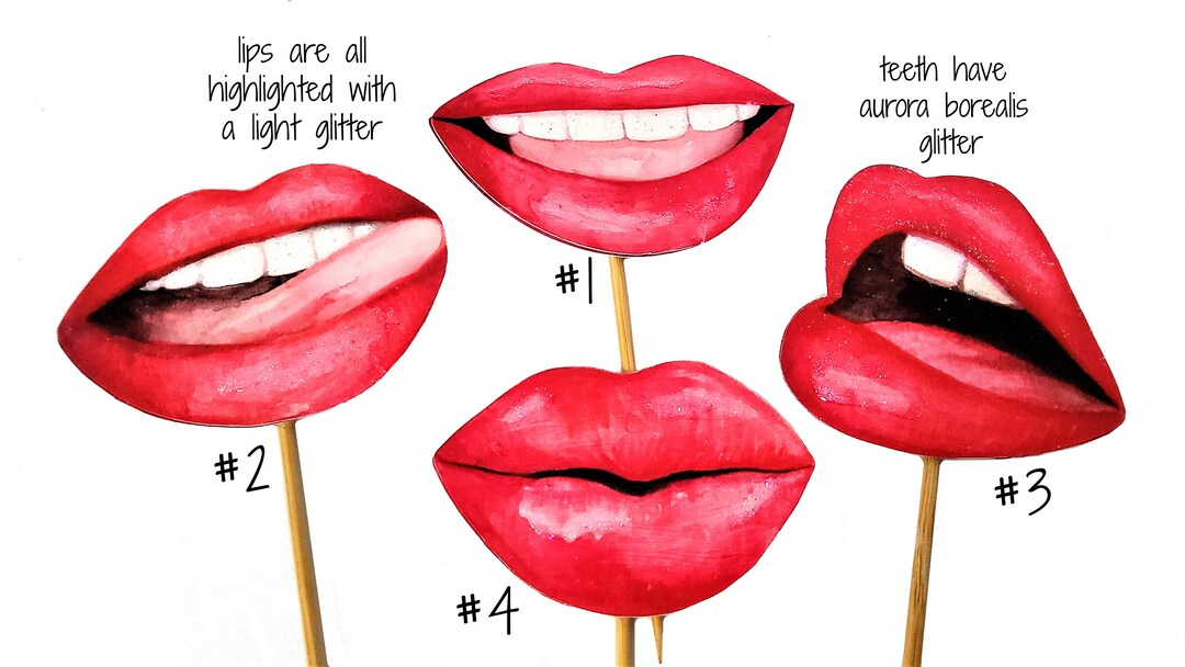 Lip Cupcake Toppers, 4 Styles, All Occasion, Food Garnish, Cocktail ...