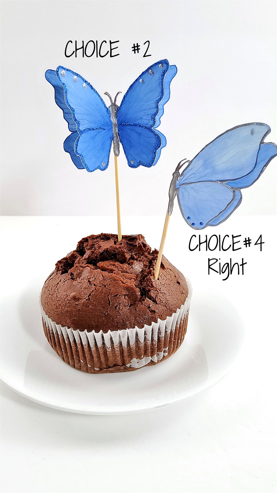 Blue Butterfly Cupcake Toppers Personalized Option for - Etsy