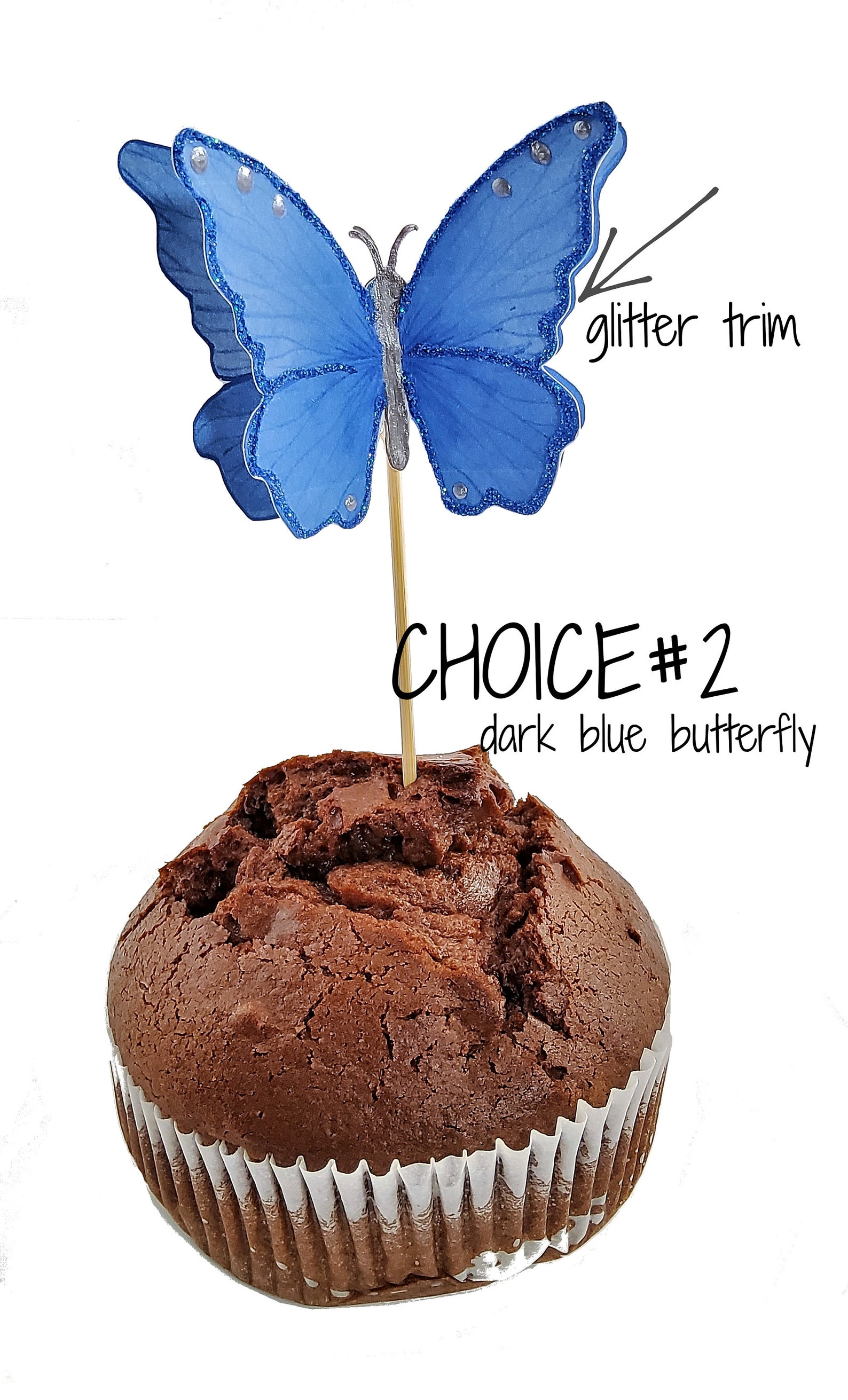 Blue Butterfly Cupcake Toppers Personalized Option for - Etsy