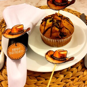 Cardstock Western Themed Napkin Rings With Cowboy Hats, Personalized ...