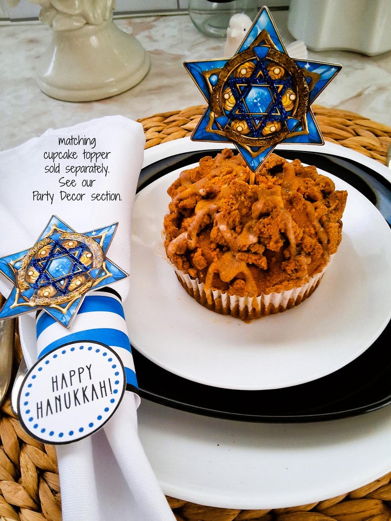 Hanukkah Cardstock Napkin Rings With Star of David, Jewish Stars ...