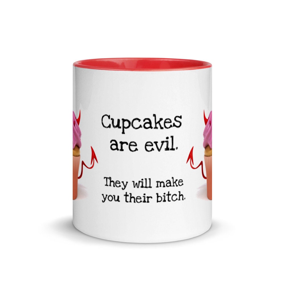 Funny Evil Cupcake Mug Humorous Coffee Cup with Evil Cupcake | Etsy