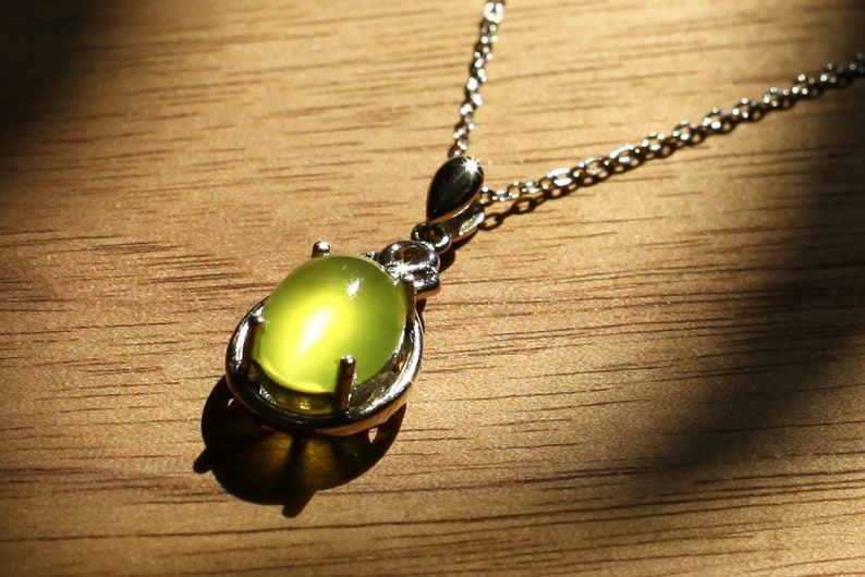 NATURAL PREHNITE - Golden Prehnite Necklace - Golden Prehnite Pendant ...