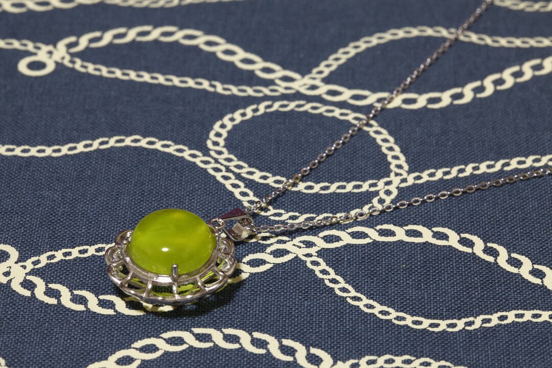 NATURAL PREHNITE - Golden Prehnite Necklace - Golden Prehnite Pendant ...