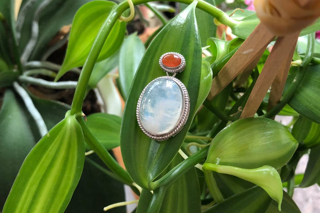 Natural Moonstone, Moonstone Garnet, Moonstone Necklace, Moonstone ...