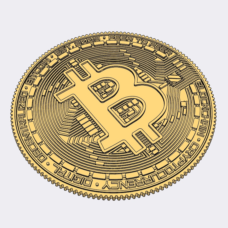 Bitcoin Iconic Coin Design 3D Print STL File - Etsy