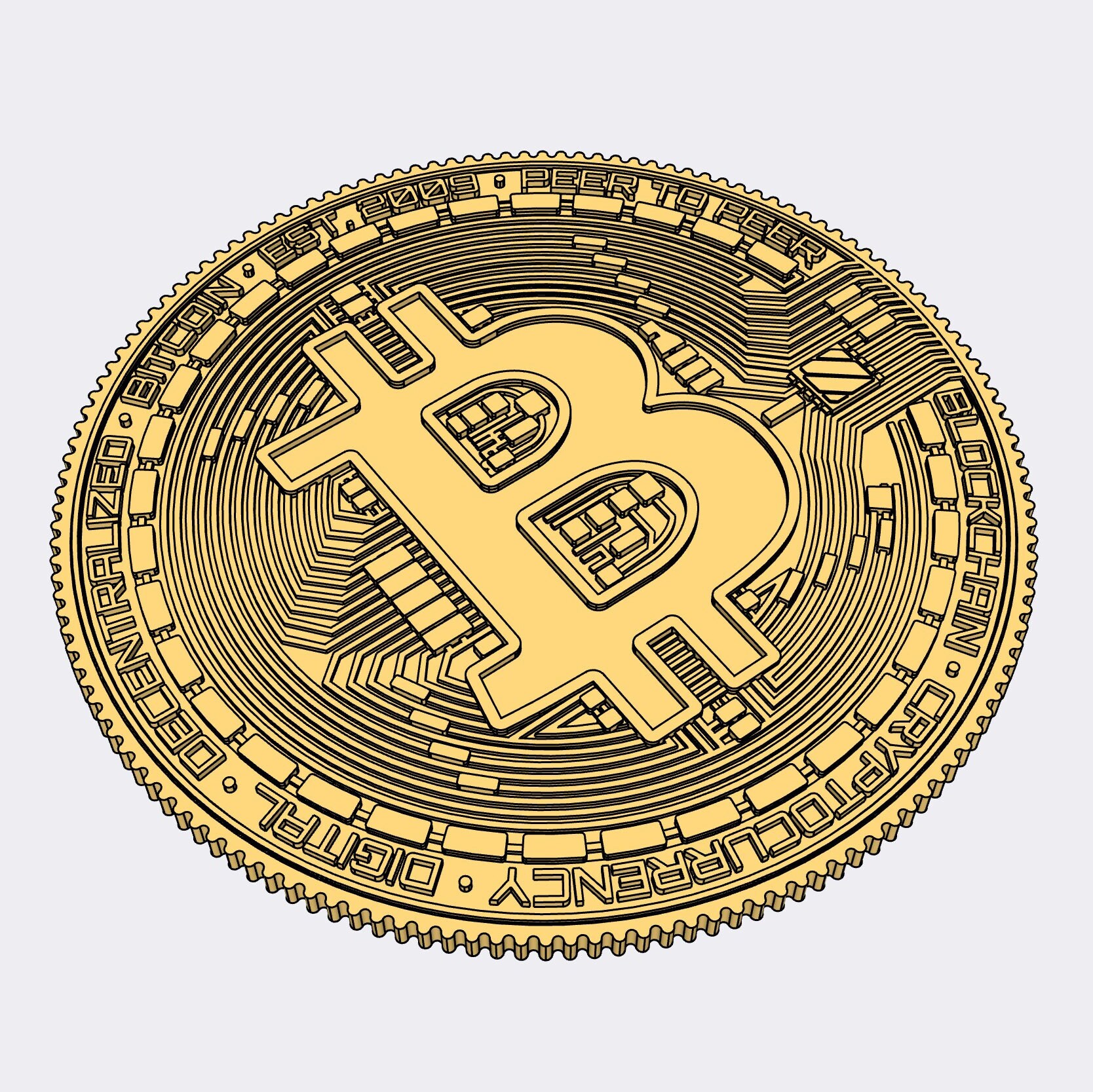 Bitcoin Iconic Coin Design 3D Print STL File - Etsy