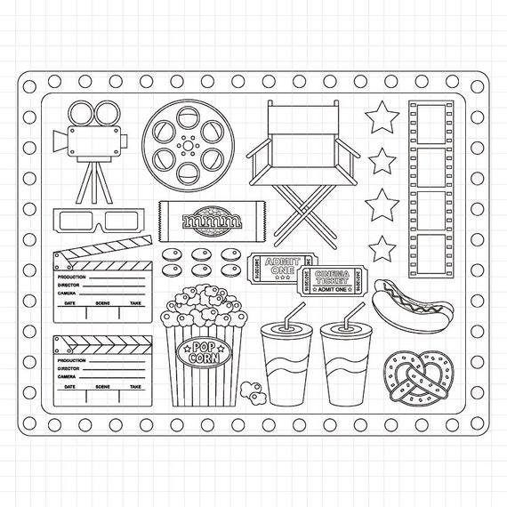 Movie Ticket Coloring Page