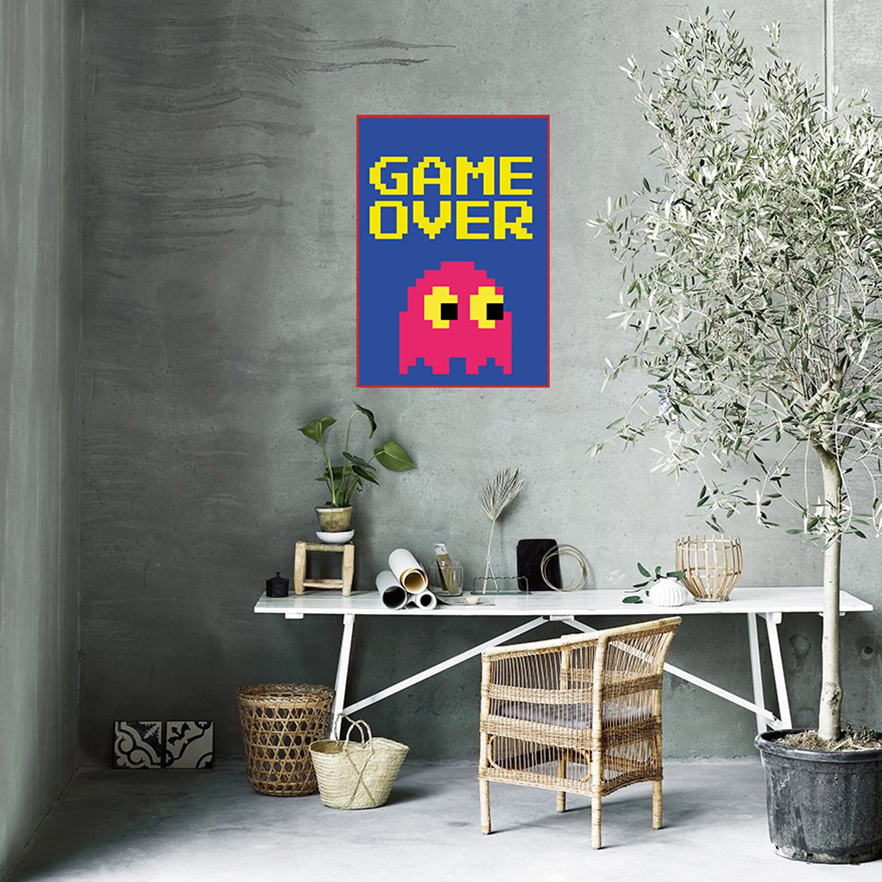 Game Over - Poster Inspired Old Computer Game, Wall Art, Bedroom Wall ...