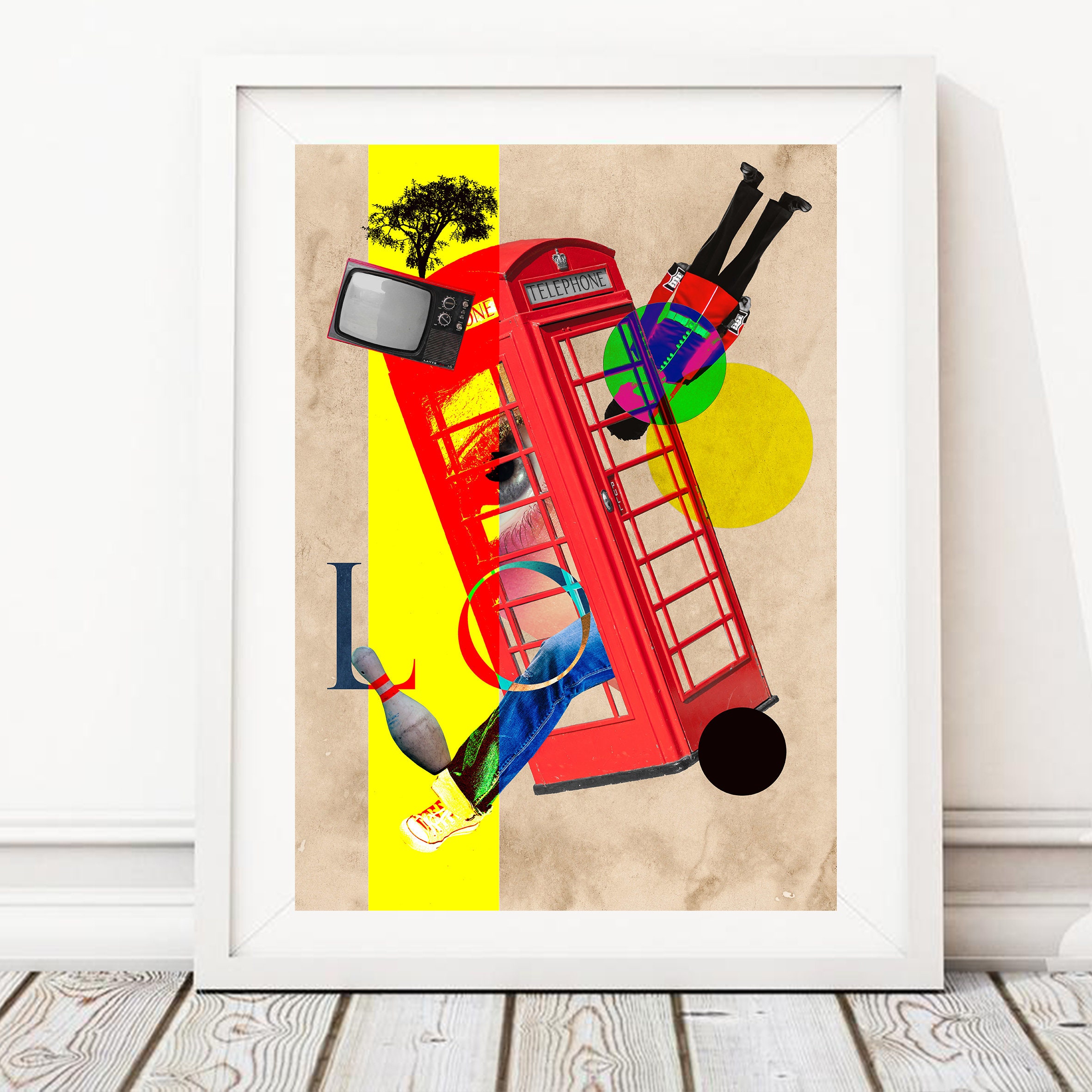 London, Collage Illustrations, Collage Digital Art, Poster - Etsy