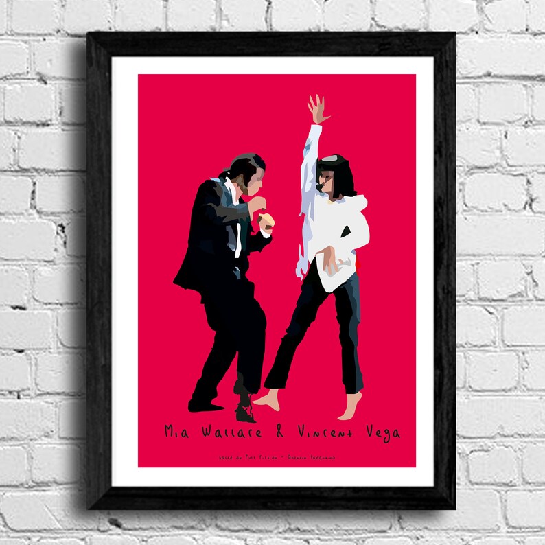 Mia Wallace & Vincent Vega Pulp Fiction Movie Poster in Various Sizes ...