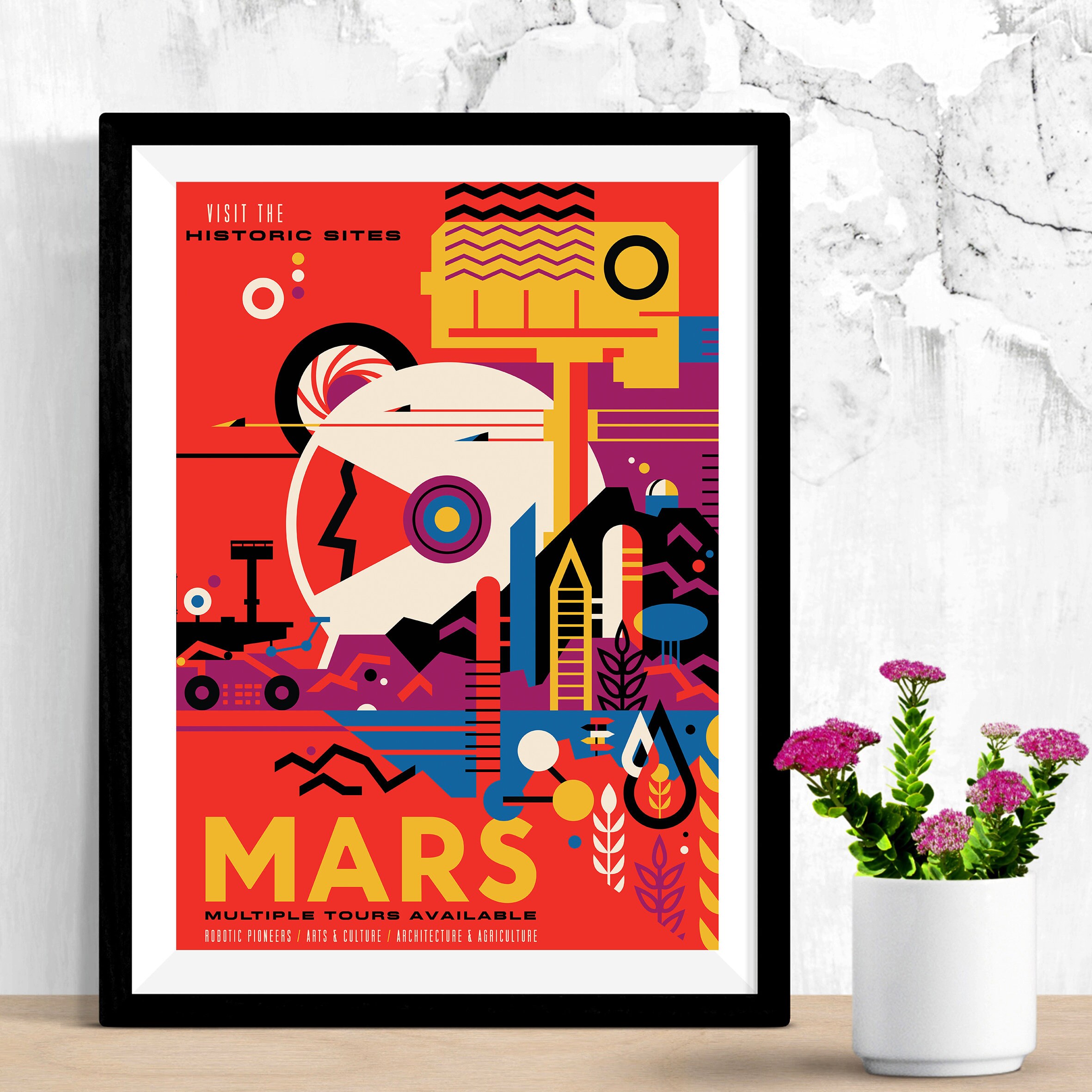 Nasa Earth And Mars Poster