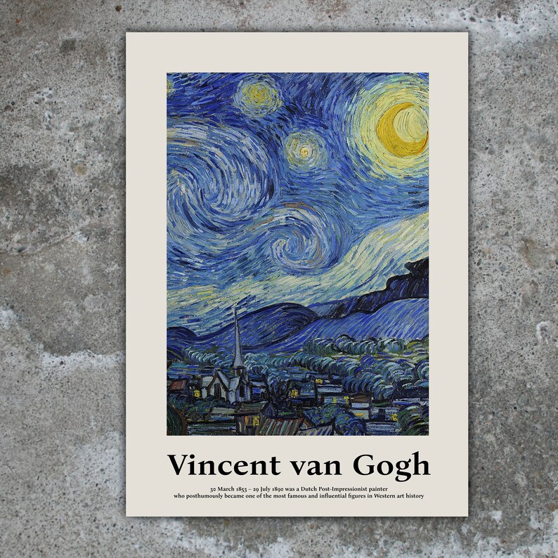 Van Gogh Starry Night Poster | Etsy
