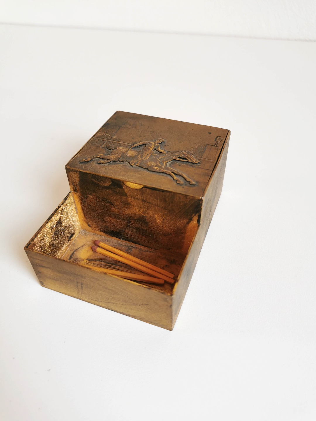 Vintage Brass Match Box - Etsy