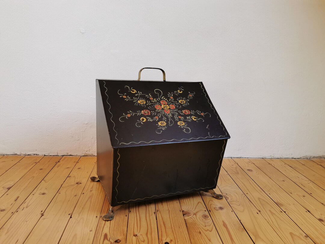 Vintage Large Metal Coal Box / Storage Chest Trunk - Etsy
