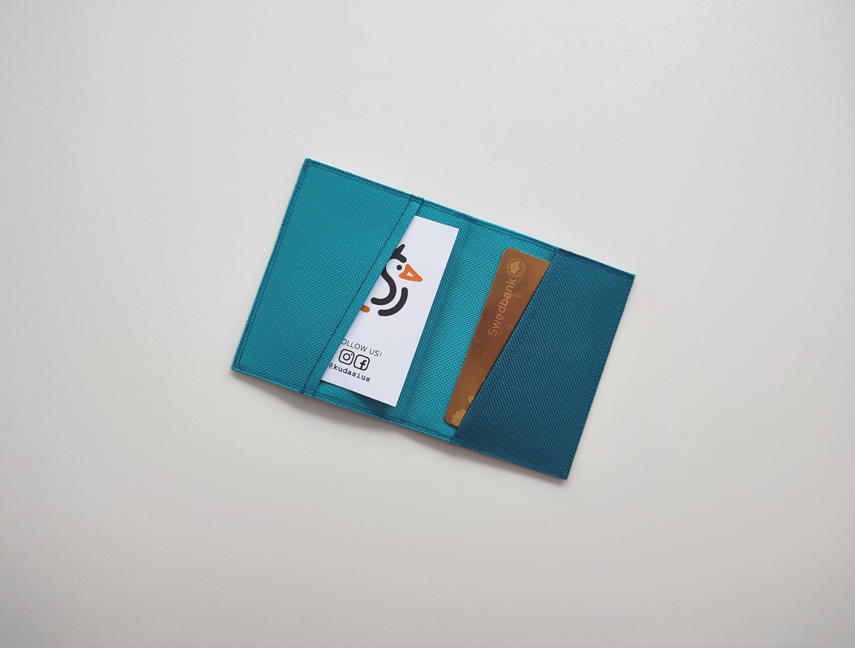 Bifold Wallet in Teal Waterproof Fabric. Vegan Wallet. Cards Wallet. - Etsy