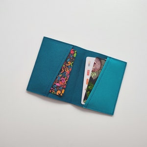 Bifold Wallet in Teal Waterproof Fabric. Vegan Wallet. Cards Wallet. - Etsy