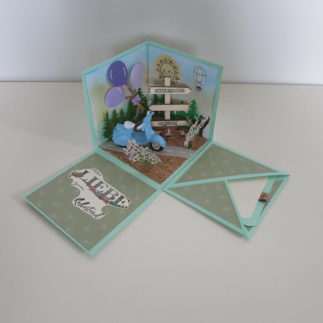 Explosionsbox Rente, Urlaub, Abschied, Auszeit, Ruhestand ...