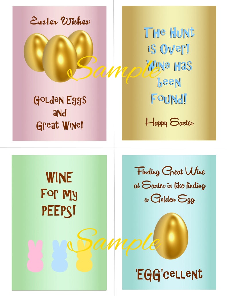EASTER Wine Labels, Funny INSTANT Download, Easy DIY Printable Files ...