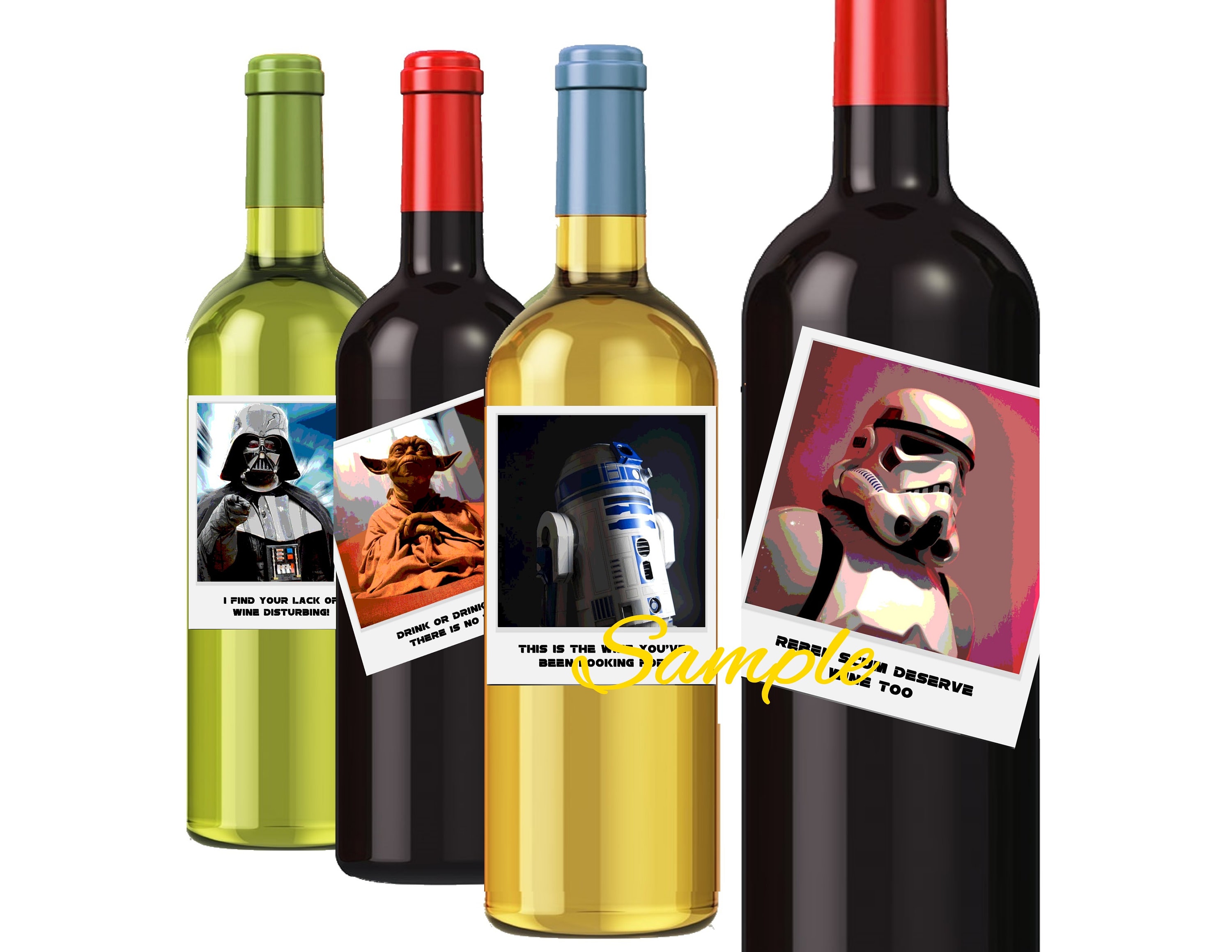 Star Wars Wine Labels: Funny Polaroid Style (instant Download) - Etsy
