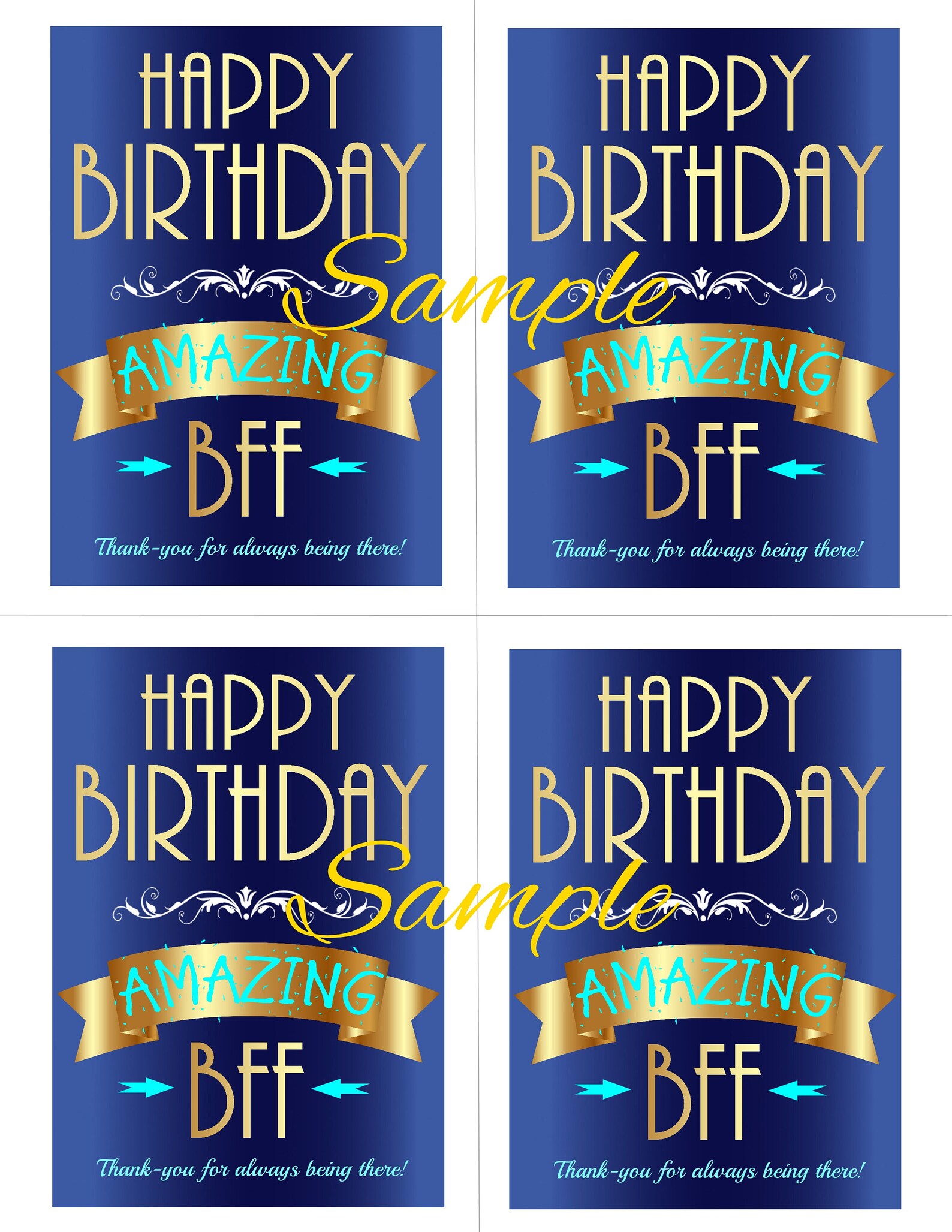 PRINTABLE Birthday Label, BFF Best Friend Forever Style Label, Download ...