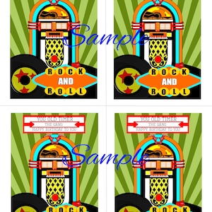 PRINTABLE Birthday Label, Retro JUKEBOX Style Label, Download, Print ...