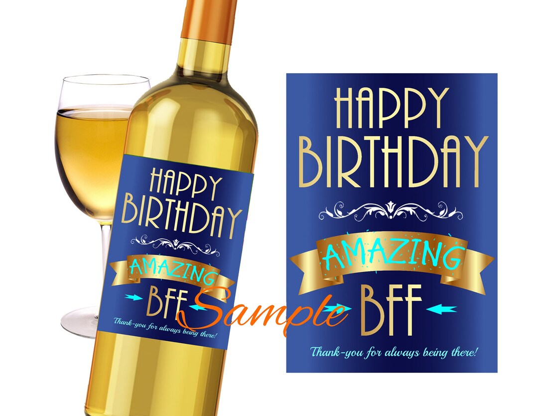 PRINTABLE Birthday Label, BFF Best Friend Forever Style Label, Download ...