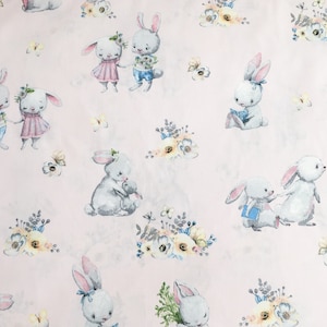 Bunny Fabric,rabbits Fabric,cotton Fabric,baby Fabric,quilting,nursery ...