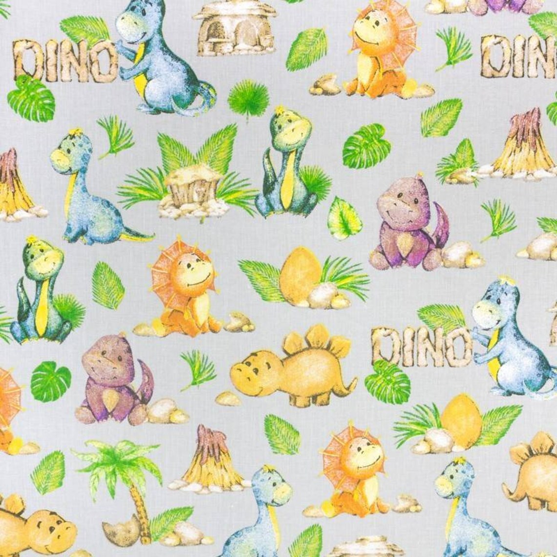Dino Cotton Fabric Dino World Baby Dinosaurs Fabric Quilting - Etsy