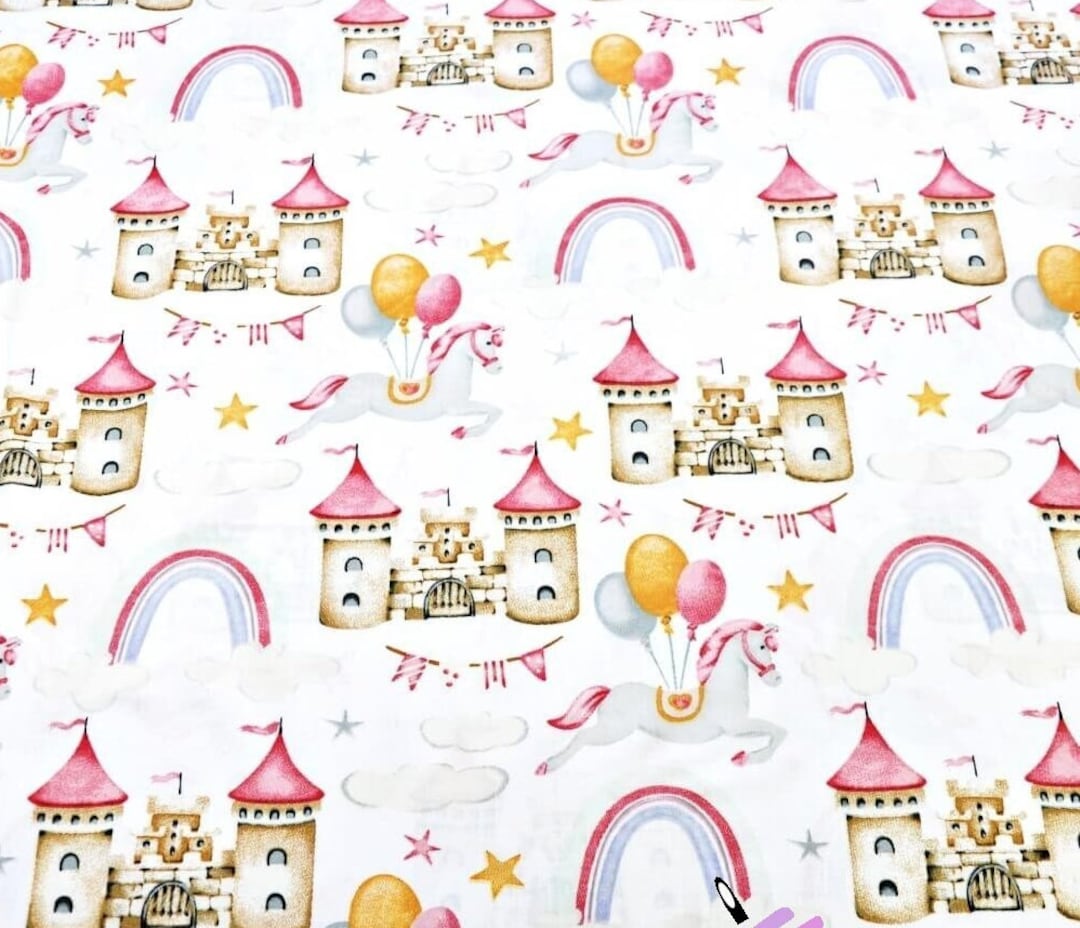 New! Castle Cotton Fabric, Princess Fafric,baby Girls Fabric,quilting ...