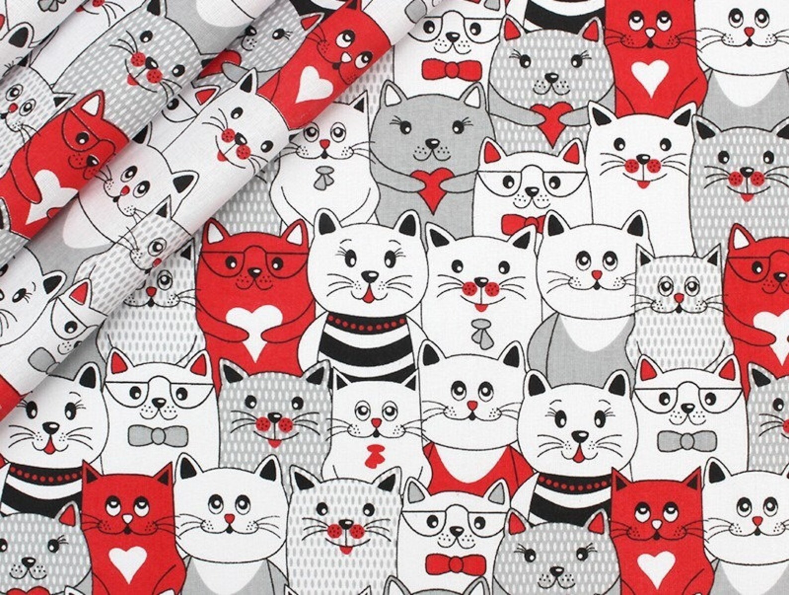 Cat Cotton Fabric by the Yardcat Print Fabricbaby | Etsy