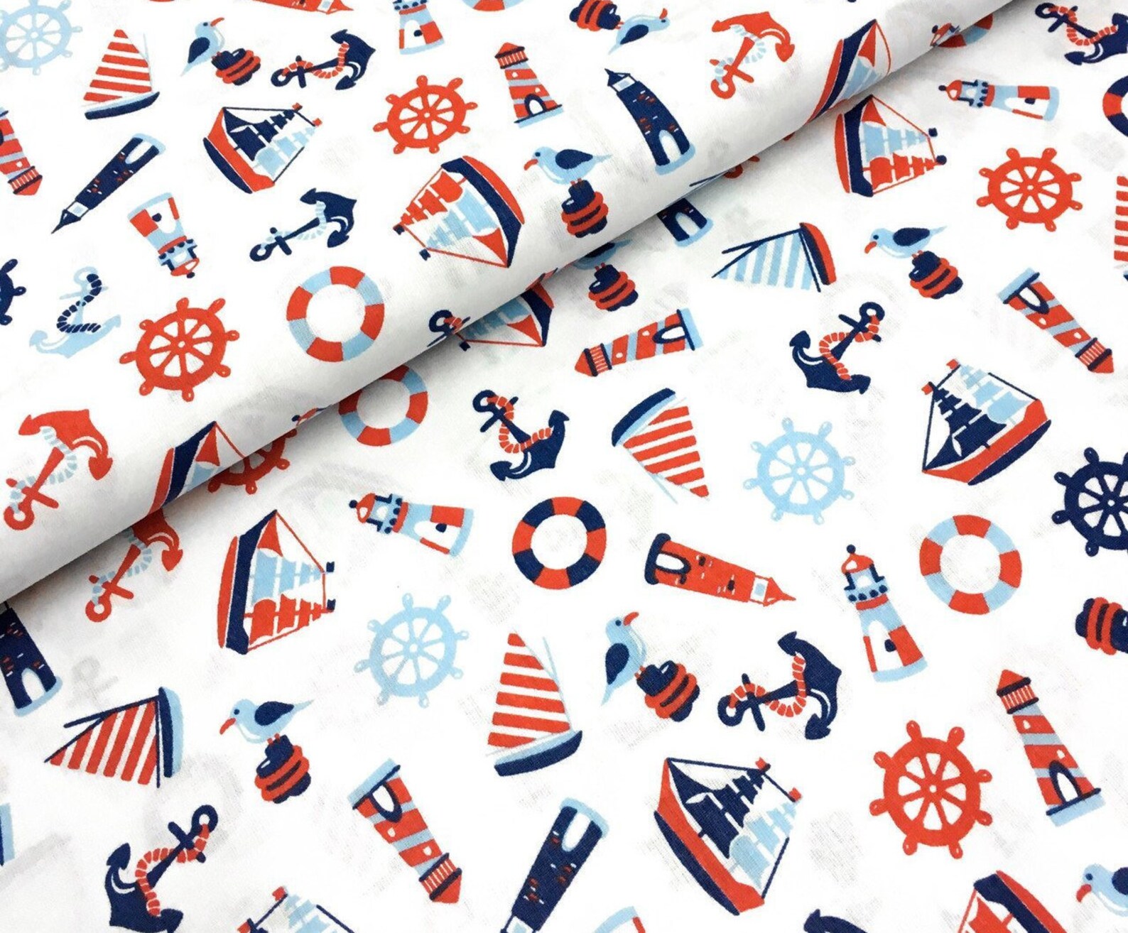 Marine Fabric Cotton Fabric Sea Fabric Ocean Fabric - Etsy