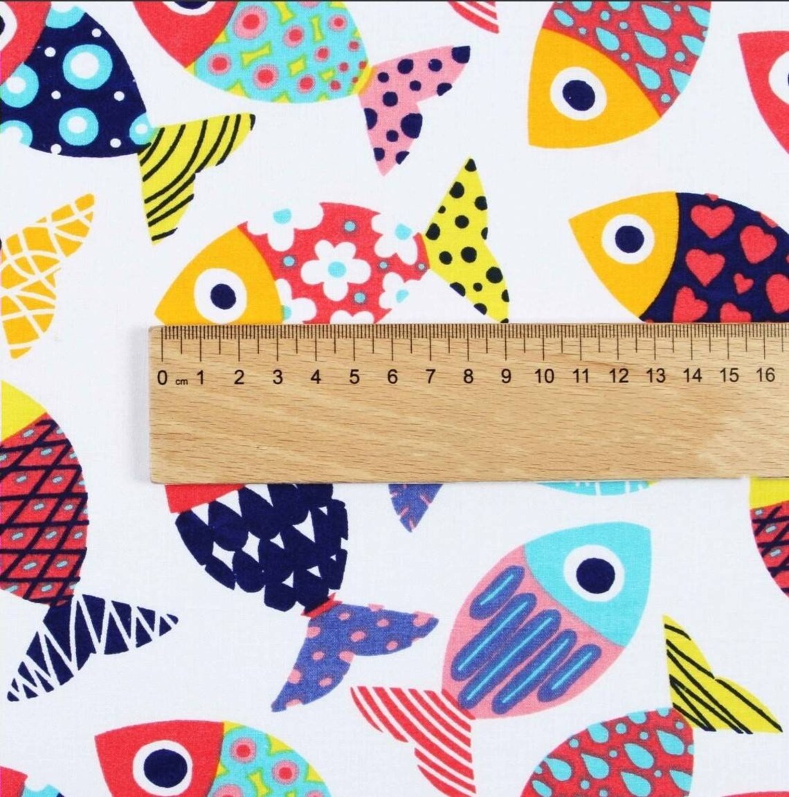 Fish Fabric by the Yard Multicolored Fish Fabricmodern - Etsy