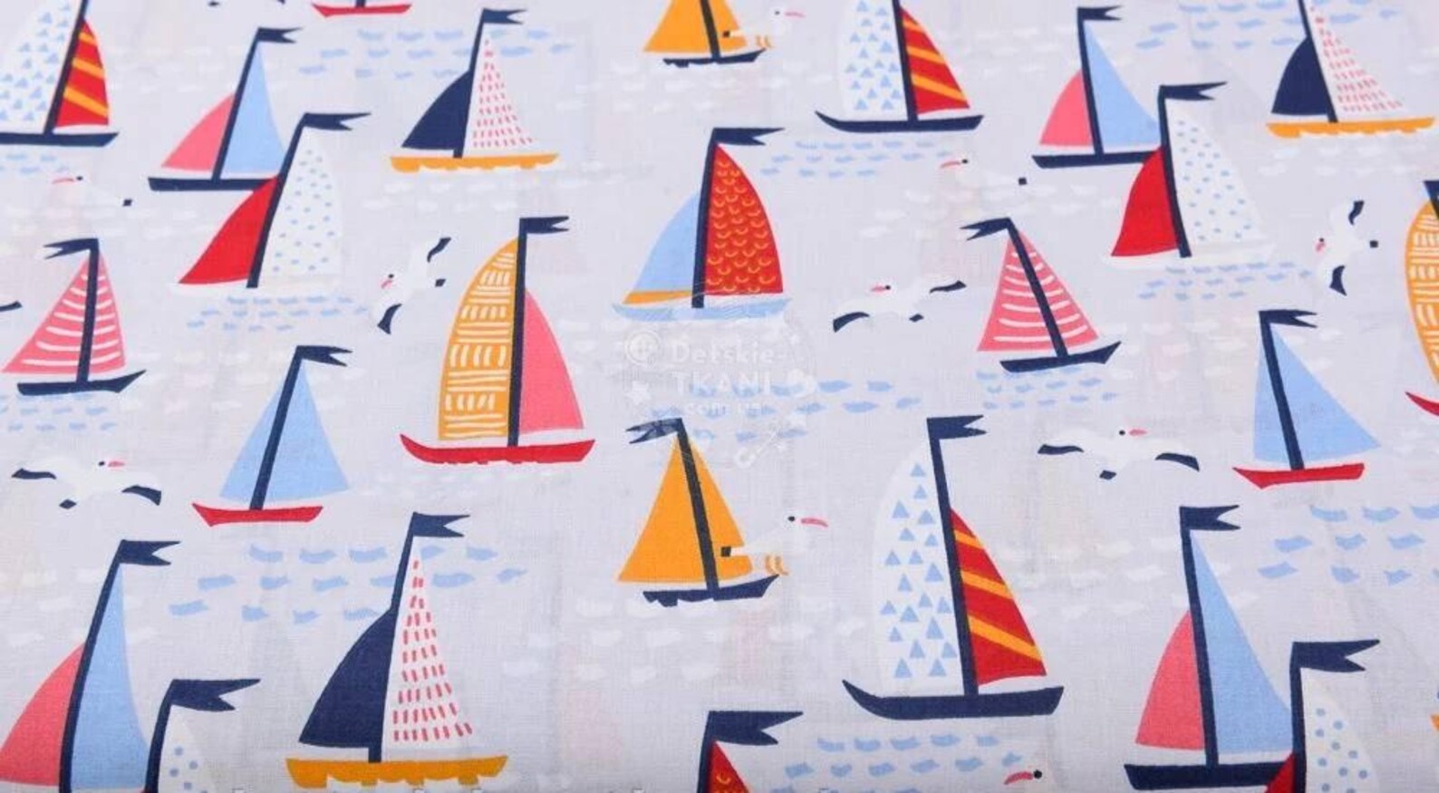 Sail Boats Fabric,cotton Fabric by the Yard,sail Boats,nautical Fabric ...