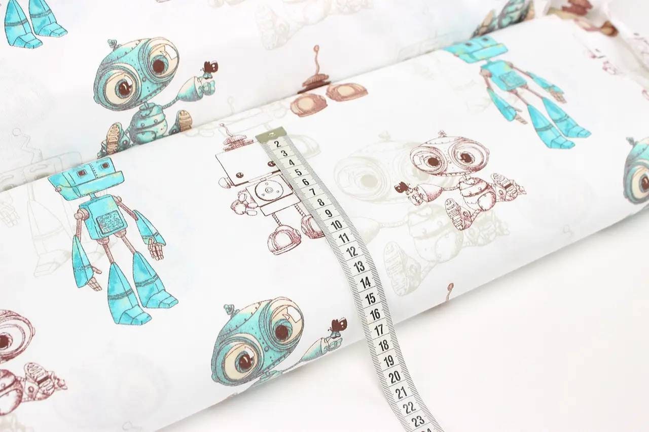 Robots Cotton Fabric Fabric by the Yard-half Yard Organic - Etsy