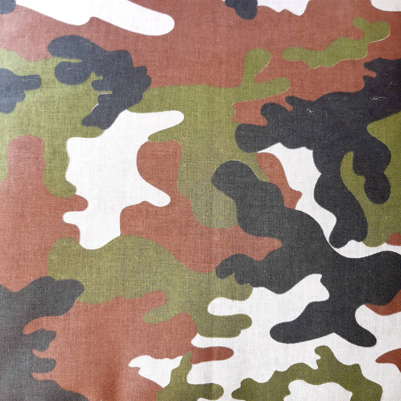 Camo cotton fabric by the yard Army camouflage | Etsy