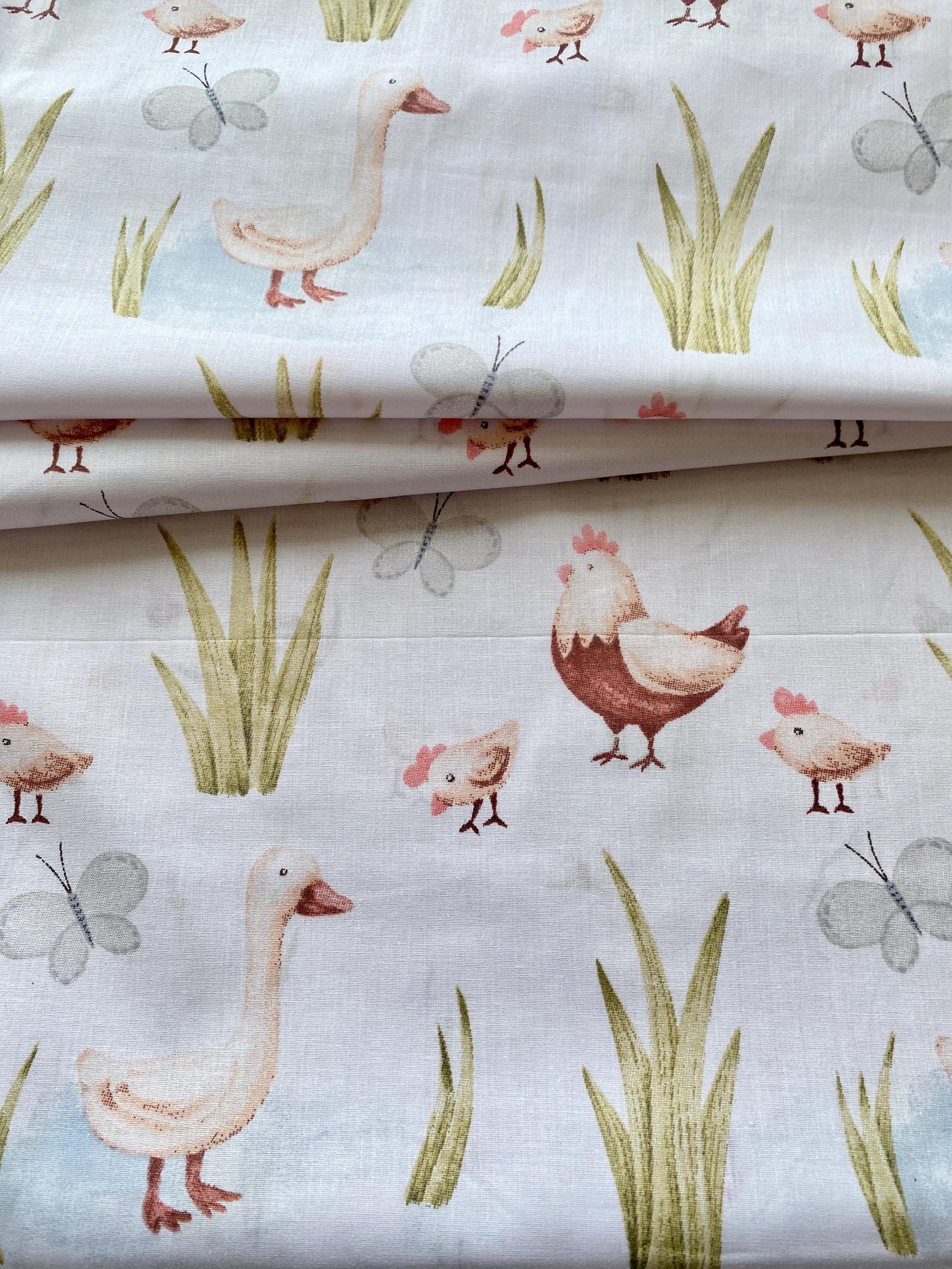 Geese Chicken Fabric Farm Cotton Fabric,farm Animal Fabric, Goose Print ...