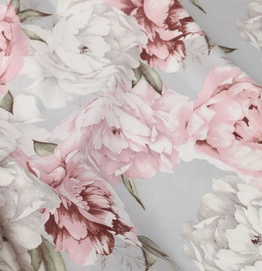 Peonies Cotton Fabric, Fabric by the Yard, Extra Wide 94" 240cm Peony ...