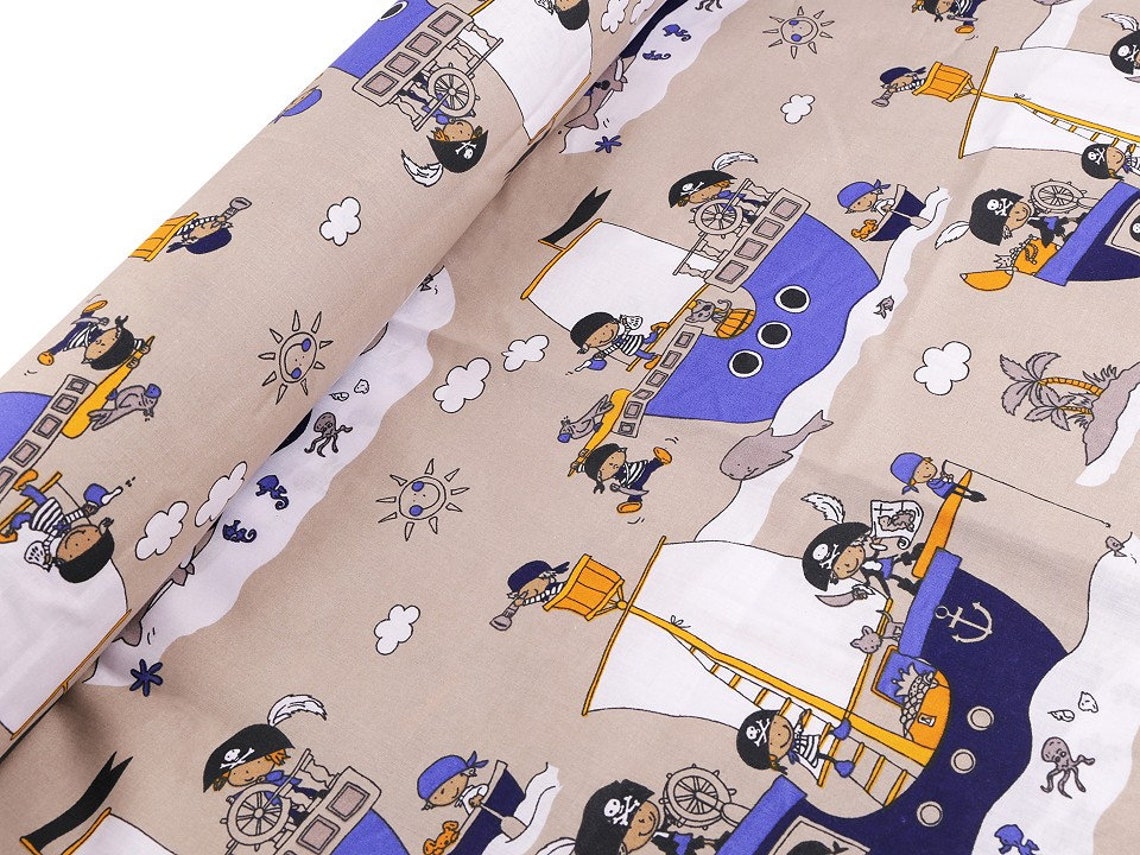 Pirate's Life Fabric Pirate Fabric Cotton Fabric Fabric - Etsy