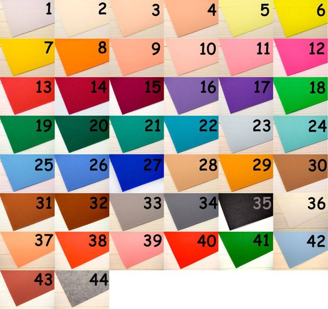 Hard Felt Sheets Stiffened Felt 7,8" × 11,8" ( 20×30cm) Hard Felt 1.2 ...